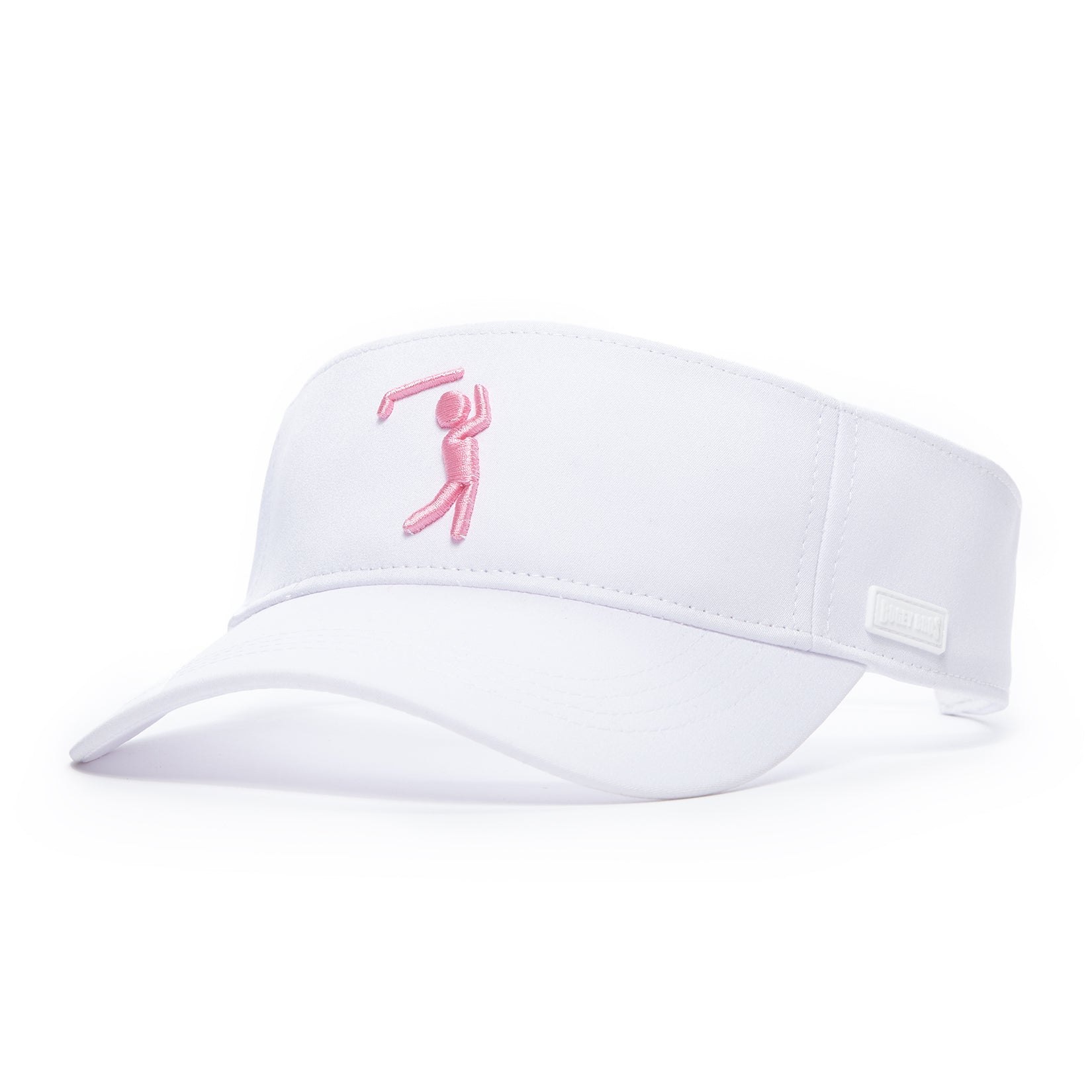 Bogey Bros Golf Co | Funny Golf Headwear | Bogeyman White/Pink Visor