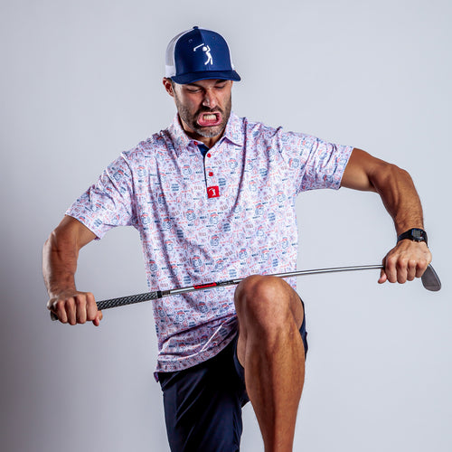 Bogeyman White - Performance Golf Hat - Stretch Fit