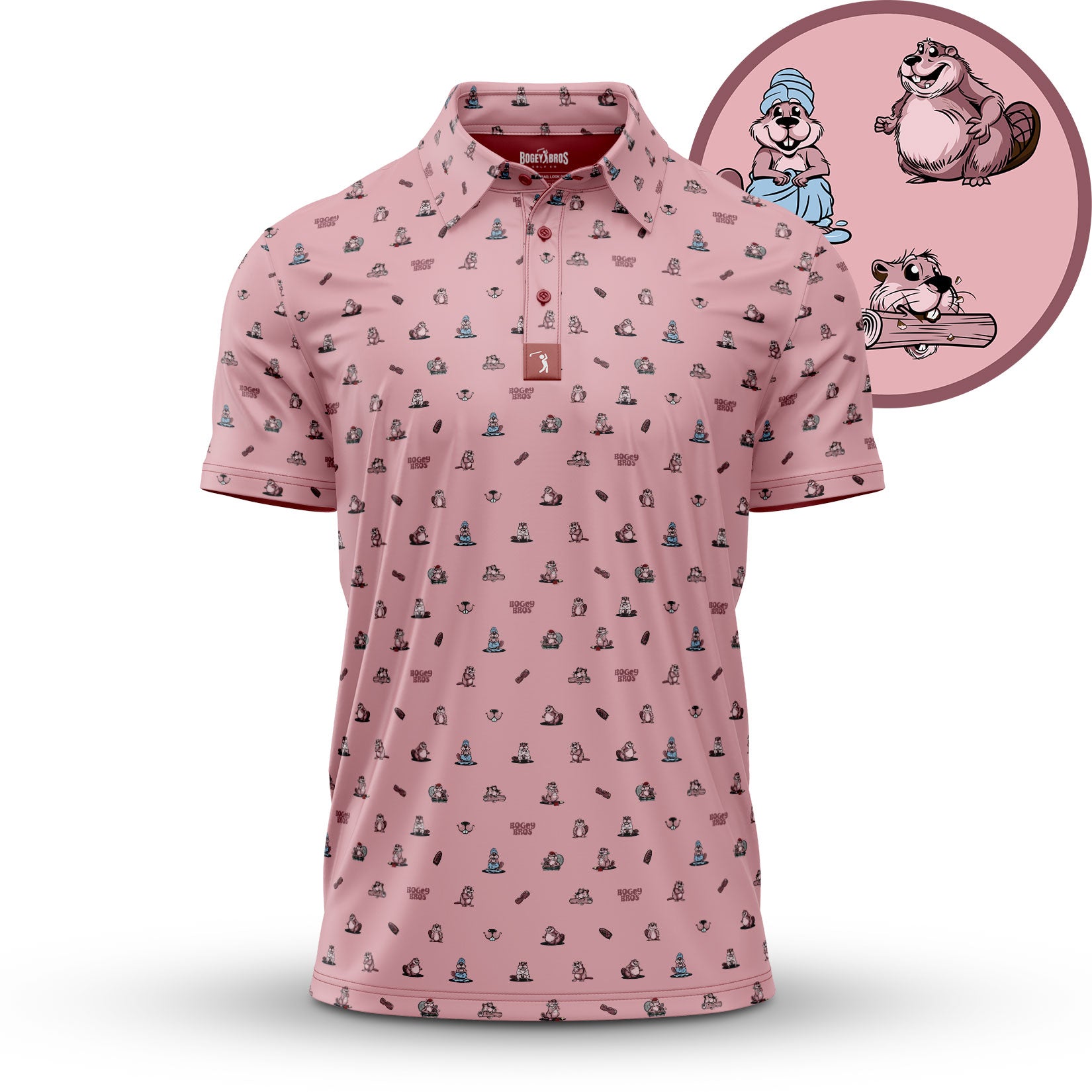Bogey Bros Golf Co | Funny Golf Polos | Dam Beavers - Men's Polo